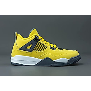 Nike Little Kid Jordan 4 Retro Lightning Tour Yellow/Dark Blue Grey (BQ7669 700) - 12.5 Multicolor 12.5 Little Kid