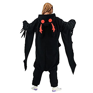 Mothman Halloween Onesie Adult Pajamas Cosplay Animal Homewear Sleepwear Jumpsuit Costume for Women Men