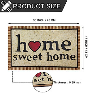 CHICHIC Door Mat Welcome Mat 17x 30 Inch Front Door Mat Outdoors for Home Entrance Outdoors Mat for Outside Entry Way Doormat Entry Rugs, Heavy Duty Non Slip Rubber Back Low Profile, Simple Home