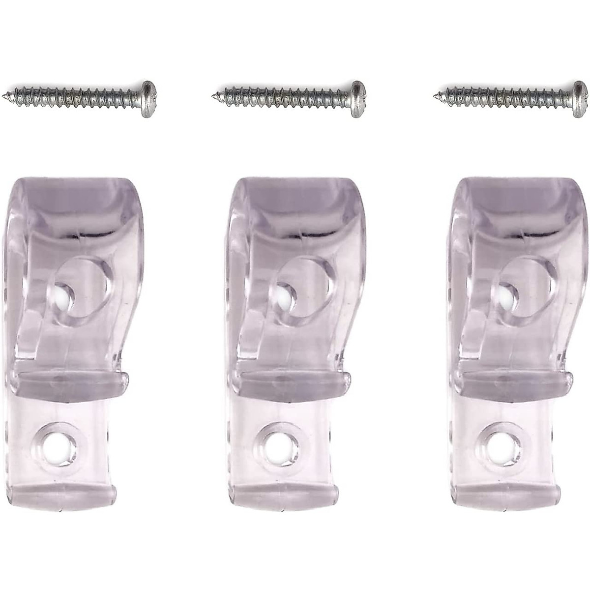 Amazing Drapery Hardware Clear Cord Guides, Set of 3 (Screws Included), for Roller and Roman Shades - Child and Household Safety Solution