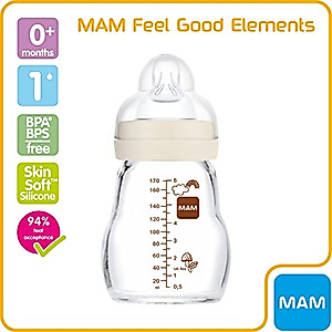 Mam Feel Good Glass Baby Bottle 170ml Unisex