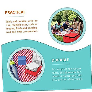 FELTECHELECTR Insulation Bags Foldable Tote Bag Shopping Tote Bag Large Tote Bags Lunch Insulation Coolers Keep Warm Groceries Bag Pizza Carry Bag Non-woven Fabric Red Insulated Food Carrier Bag