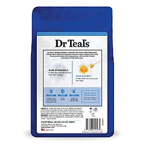 Dr Teal's Epsom Salt Soaking Solution, Soften & Nourish with Milk and Honey, 48 Oz (Packaging May Vary)