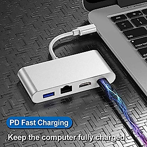 Type-C Adapter RJ45 Powerful Heat Dissipation All‑Round Enhancement Type‑C Adapter for Home Office