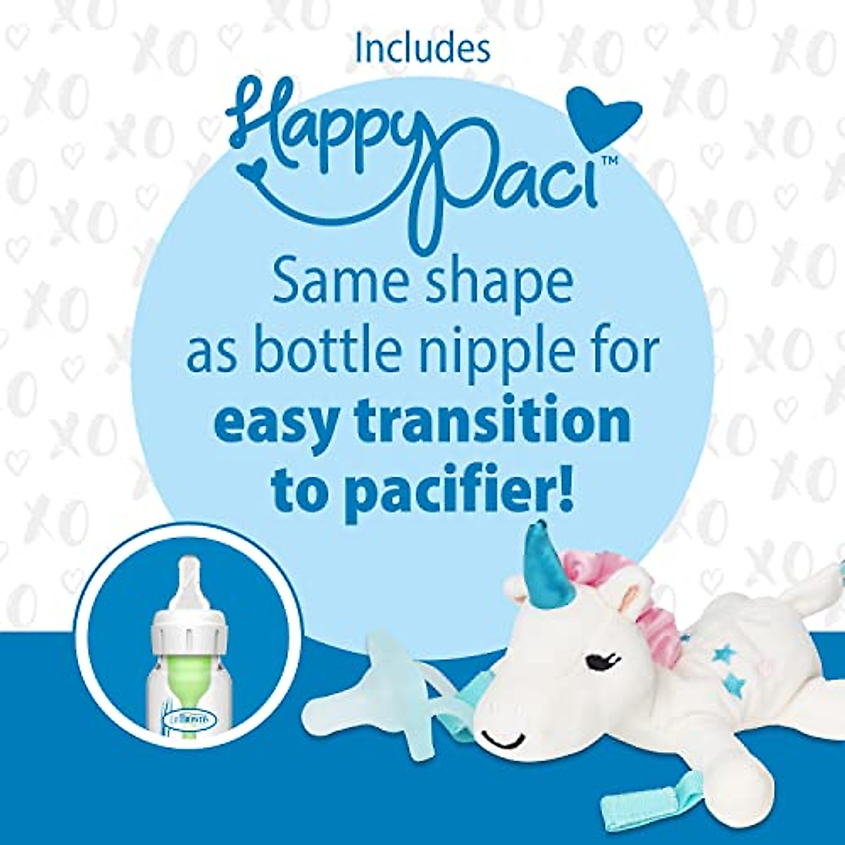 Dr. Brown’s Natural Flow Anti-Colic Options+Narrow 8oz/250mL Baby Bottle + Lovey Gift Set with Level 1 Slow Flow Nipples, Pink