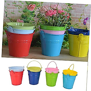 Yardwe Flower Bed Decor Basket Decor Fence Decor 10pcs Bucket Planter Balcony Bucket Hanging Flower Buckets Hanging Flower Pots Garden Hanging Bucket Balcony Hanging Bucket Flowerpot Drum