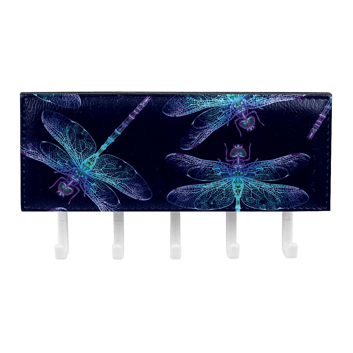 Self Adhesive Hooks Wall Mounted, Coat and Hat Hooks Rack, Dragonfly Navy Blue Towel Hanger Hook, Door Bathroom Kitchen Bathroom Decor