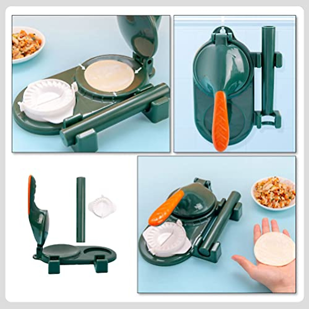 Housoutil Crepe Maker Dumpling Maker Tools Tortilla Press Tortilla Maker Plastic Dough Presser Tool Mexican Taco Quesadilla Maker Kitchen for Dumpling Pasta Pizza Hand Tools