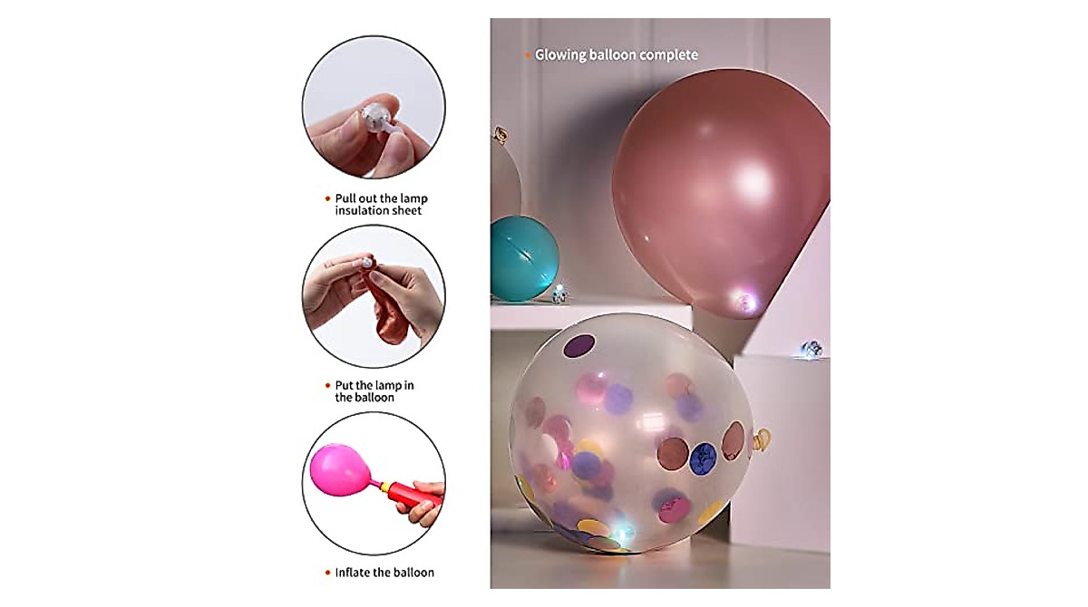 Aogist 100pcs Waterproof LED Balloon Lights for Parties and Events