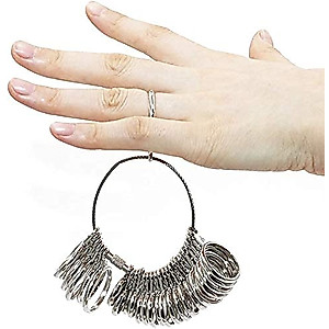 NIUPIKA Ring Sizer Measuring Tool Measure Finger Rings Sizing Set Metal Ring Mandrel Gauge US Size 1-13 Jewelry Tools Sizers Kit of 27 Pieces