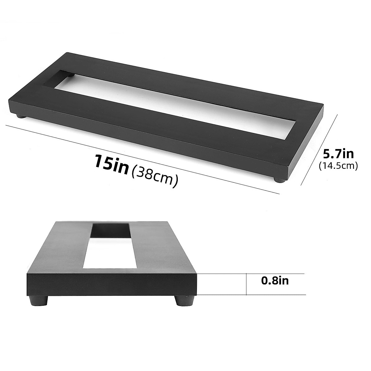 Mr.Power 15" x 5.7" Mini Pedalboard, 0.75lb Alum Alloy Super Light Guitar Bass Effect Pedal Board, With Accessories Self Adhesive Hook Loop Tape, Cable Ties, CabIe Clamps (Small Pedalboard)