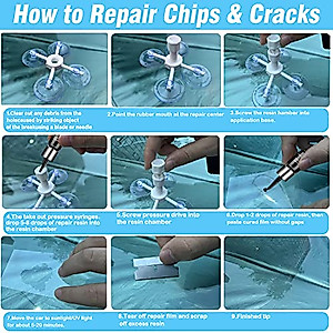 ARRIONO Windshield Repair Kit, Windshield Crack Repair Kit, Automotive Glass Repair Kit with 2 Bottles of Resin, Windshield Repair Kit for Chips and Cracks Quick Fix for Chips, Star-Shaped, Bulls-Eye
