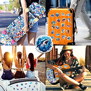 50 Pcs Cool Shark Sticker, Waterproof Stickers for Kids Teens Adults, Shark Vinyl Stickers for Water Bottle,Laptop, Phone, Skateboard Stickers for KidsTeens Girls and Boys