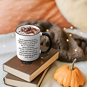 YHRJWN - Daughter In Law Gifts, Funny Daughter In Law Coffee Mug, Gifts for Daughter In Law form Mother In Law, Mothers Day Gifts for Women Daughter In Law, Christmas Birthday Gifts for 11 Oz
