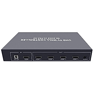 ISEEVY 4K UHD Video Wall Controller 2x2 1x2 2x1 TV Wall Processor Support 3840x2160@30 HDMI Input for 4 TV Splicing Display
