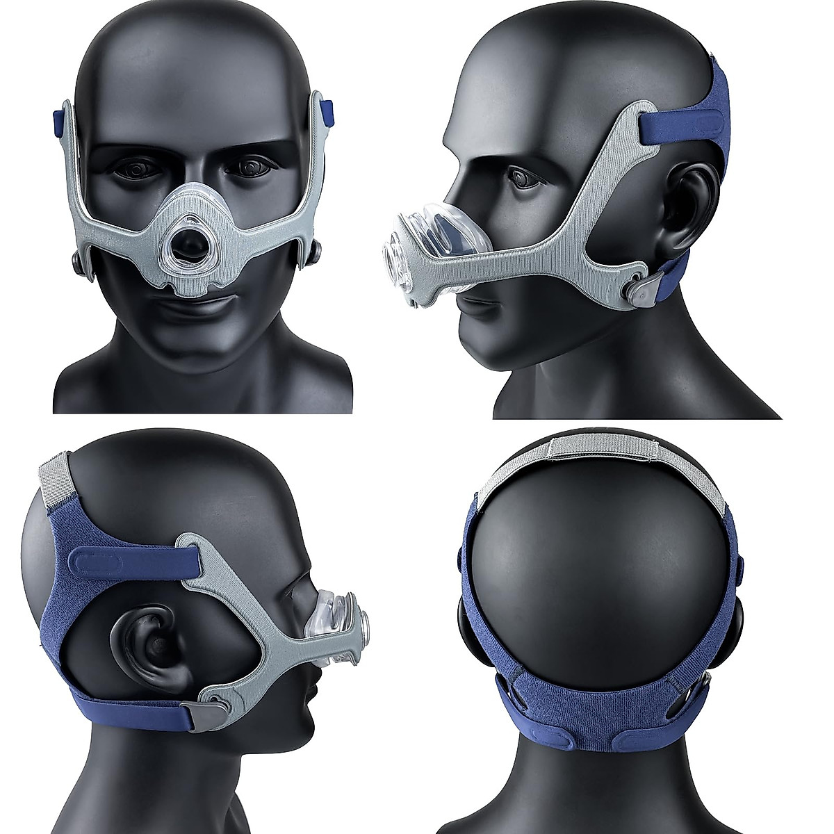 Wisp CPAP Mask Headgear Strap with Fabric Frame and Magnetic Clips Replacement Supplies Compatible with Respironics Wisp Nasal CPAP/BiPAP Mask (Standard Size, Blue)