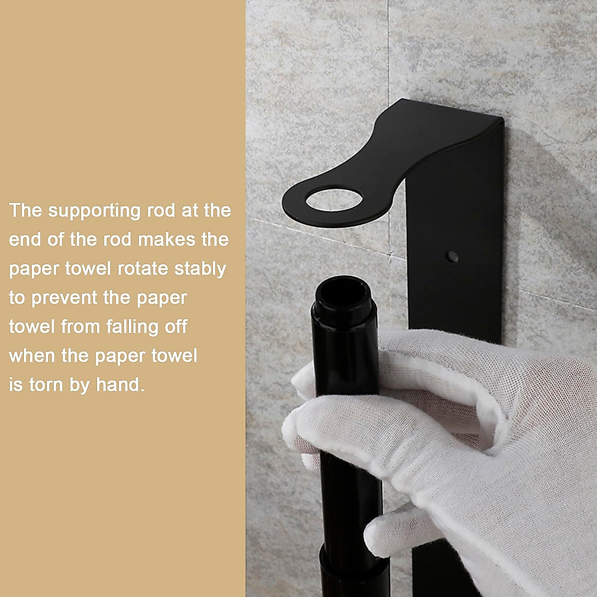 Under Cabinet Paper Towel Holder with Telescopic Rod, Mounts Easily with Adhesive or Screws, Fits Standard Rolls