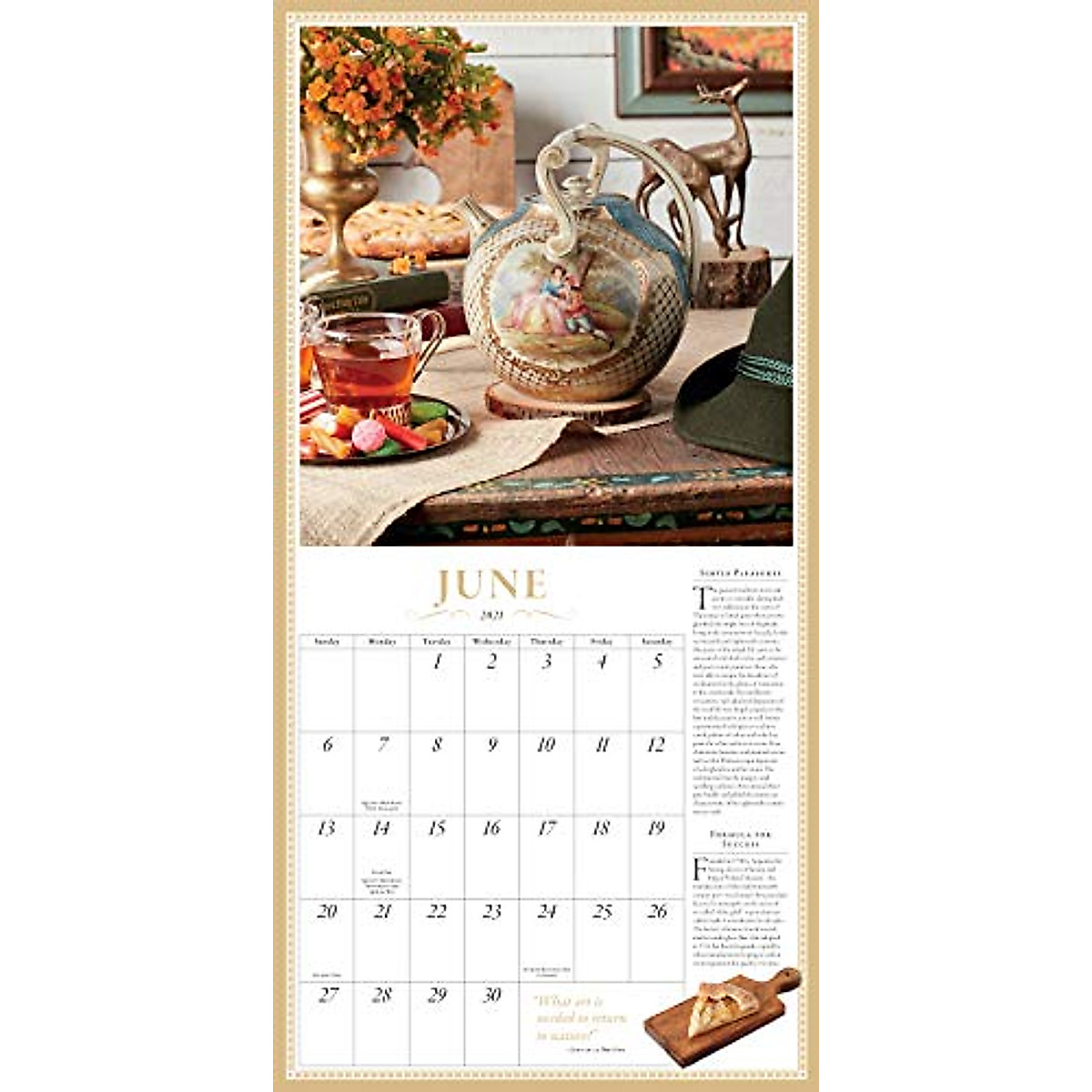 Collectible Teapot & Tea Wall Calendar 2021
