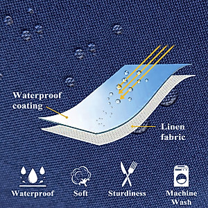 Home Brilliant Outdoor Pillows for Patio Furniture Waterproof Linen Pillow Covers Modern Throw Pillow Covers for Living Room, 4 Pieces, 18 inches(45 x 45cm), Dark Blue