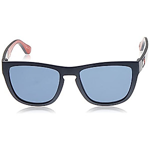 Tommy Hilfiger Men's TH1557/S Square Sunglasses, Blue & Red & White, 54 mm