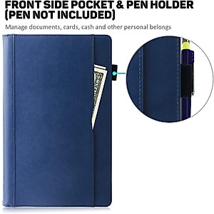 ZoneFoker for Samsung Galaxy Tab A7 10.4 2020 Case, Business Leather Cover, Multi-Angle Viewing Folio Stand Case with Pen Holder Pocket for Galaxy Tab A 7 10.4 SM-T500/T505/T507-(Blue)