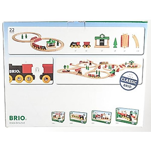 BRIO World - 33028 Classic Figure 8 Set - 22 Piece Wooden Toy Train Set with Accessories and Tracks | Enhances Creativity | Compatible Toys | FSC-Certified Wood | Perfect for Kids Age 2+