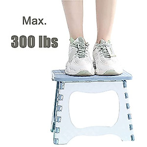 QSYW Folding Step Stool Compact Plastic Foldable Step Stool Holds Up to 300 lbs,12 inches,30cm,Non-Slip(Brown) 1PCS