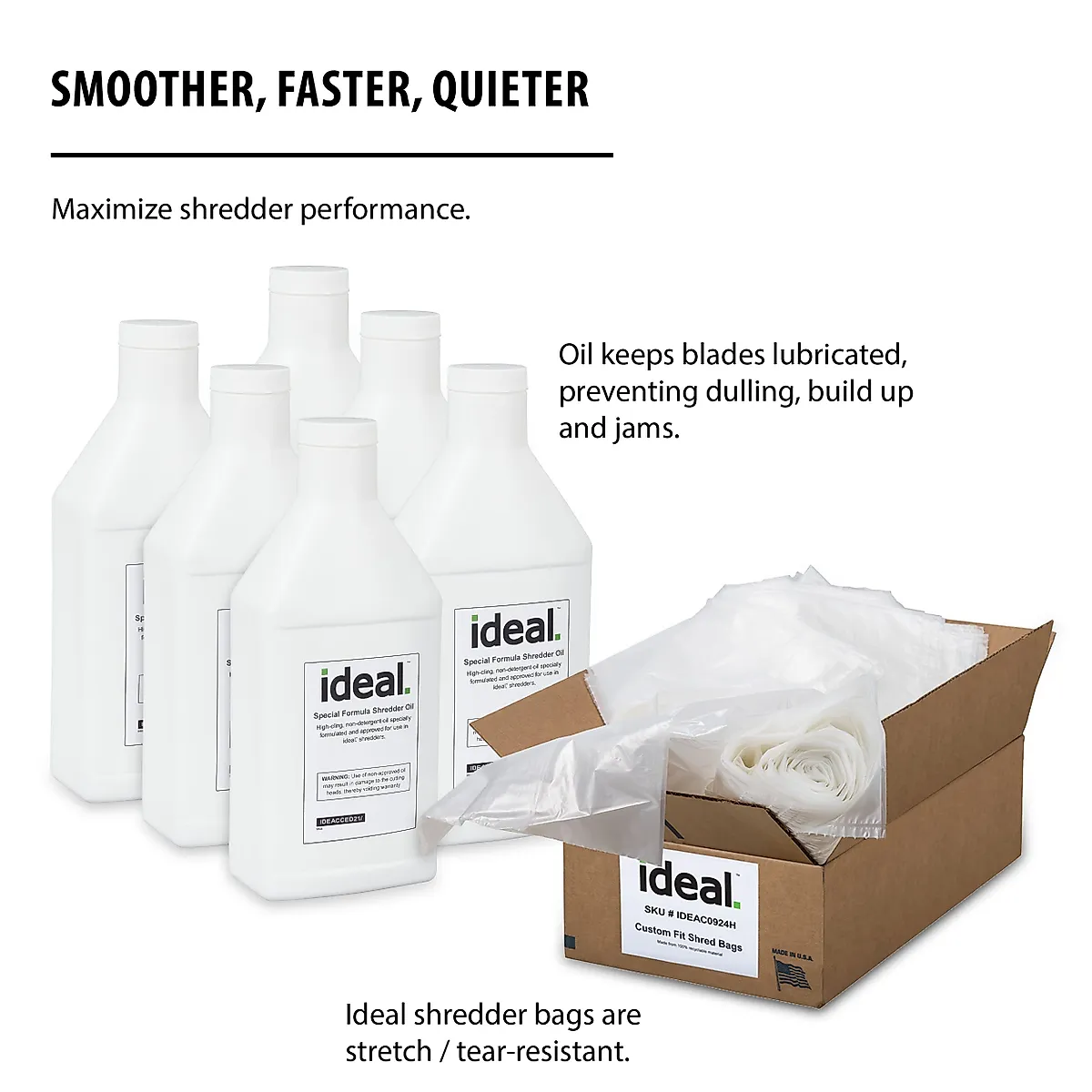 ideal. 4002 Strip Cut Centralized Office Paper Shredder, Continuous Operation, Shreds 32-35 Sheet Capacity, 44 Gallon Bin, Shred Staples/Paper Clips/Credit Cards/CDs/DVDs, 1 3/4 HP Motor, P-2 Security