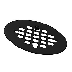4 1/4” Snap-in Shower Drain Grate - Matte Black - Replacement Cover - VHI - Handyman Designed & Tested in America - Will Never Bend or Break