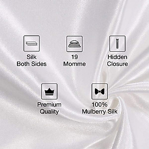 Hairworthy Hairembrace Silk Pillowcase for Hair and Skin Queen - White Silk Pillowcase 1-Pack 20x30 inches - 100% Mulberry Silk Pillow Case Set of 1 with Hidden Zipper