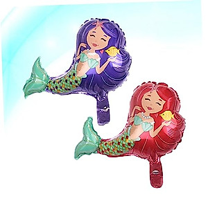 JOINPAYA Aluminum Foil Balloons 2pcs birthday balloon party decoration latex balloon mermaid balloon Baby mini decorate Deflatable Balloons