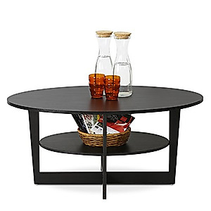 Furinno Oval Coffee Table, Walnut