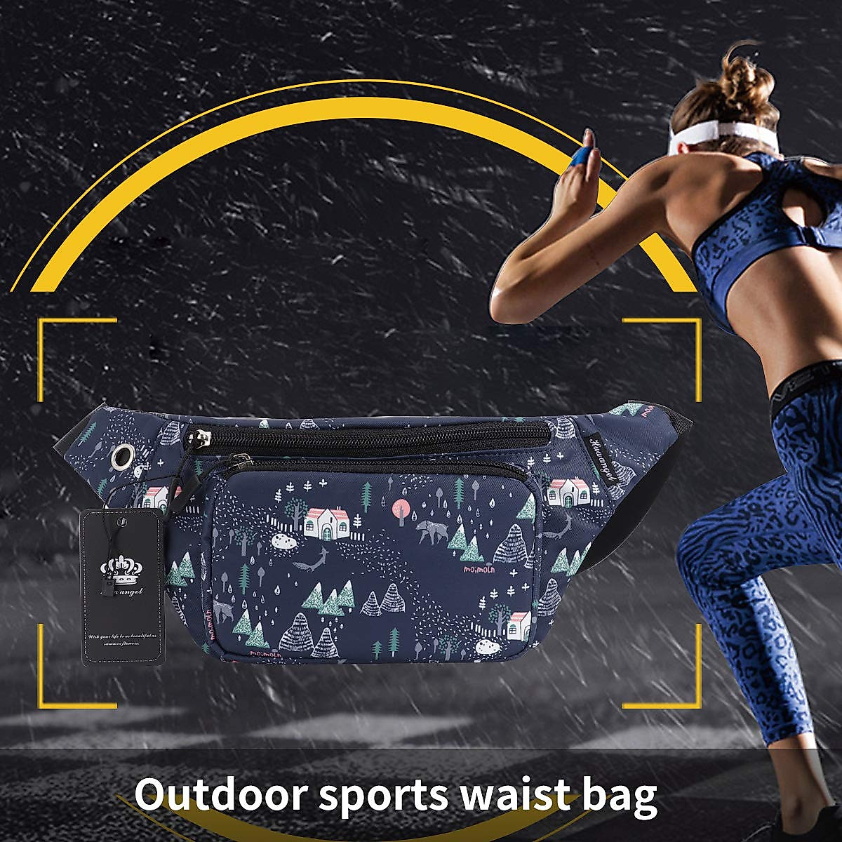 HUA ANGEL Fanny Pack for Women & Men - Crossbody Waist Bag Lightweight Belt Bum Bag for Sports, Travel, Hiking, Everyday Use