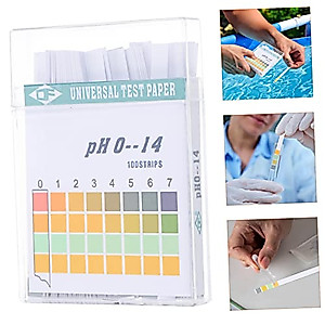 ULTECHNOVO 100pcs Ph Test Paper Body Monitor Ph Levels Ph Testing Paper Water Ph Paper Food Ph Strips Ph Level Test Kit Fluoride Test Strips Spa Kits Alkalinity Test Paper Universal Set