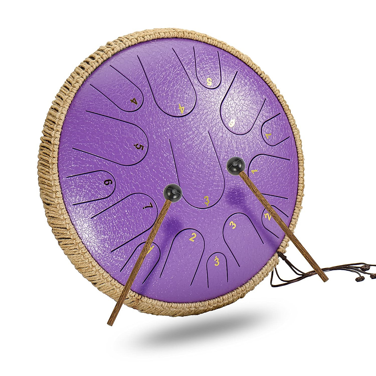 14'15 note Steel tongue Drum Percussion Portable ethereal drummer Disc drum Music gift instrument (14'15 tone, purple)