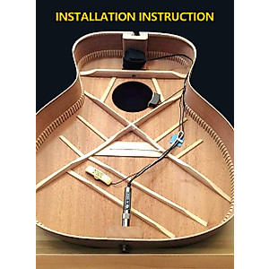 ASCENDAS Folk Acoustic Guitar PICKUP, A-202 Guitar Equalizer Piezo Pickup Amplifier Tuner with 6.35mm output jack (with microphone)