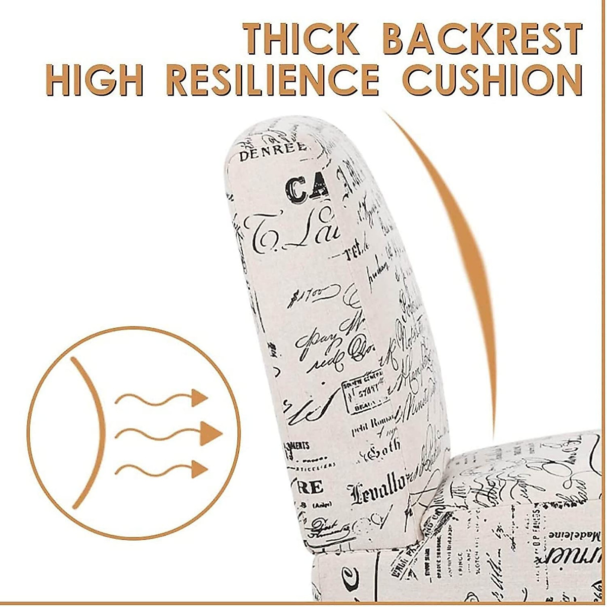 Armless Accent Chair Set of 2, Modern Living Room Chairs with Thick Cushion & Solid Wood Legs, Fabric Comfy Bedroom Chair Slipper Chair Accent Chairs Corner Side Chair Living Room Furniture, White