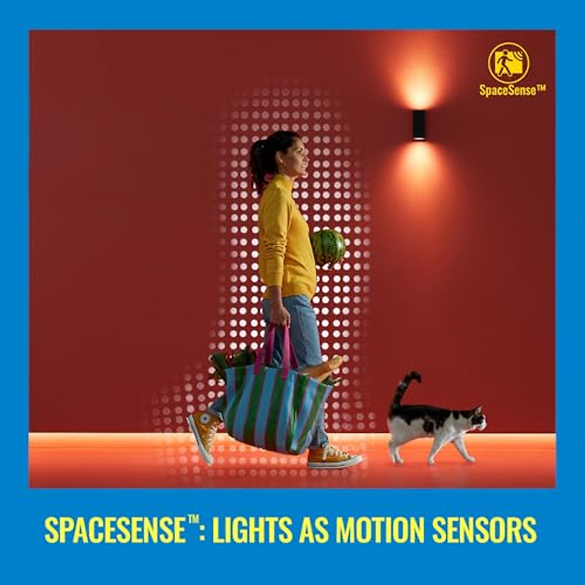 WiZ Indoor Motion Sensor - Connects to Your Wi-Fi- Works with WiZ Connected Products - Smart Motion Sensor - Batteries Included - White - 1 Pack