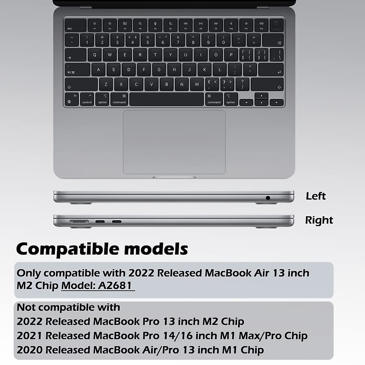 2Pcs Trackpad Protector Touch Pad Cover Skin for 2022 MacBook Air 13” M2 Chip Model A2681 Waterproof Anti Scratch Laptop Accessories (Clear)