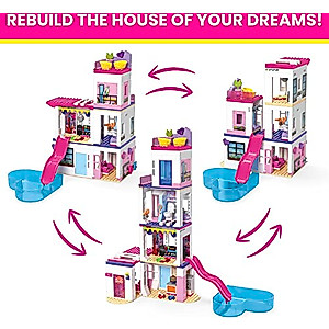 MEGA Barbie Color Reveal Building Toy Playset For Kids, Dreamhouse With 545 Pieces, 30+ Surprises, 5 Micro-Dolls, Accessories and Furniture