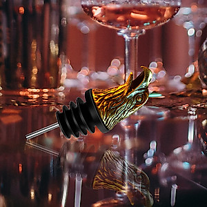 Lion Wine Pourer for Wine Bottles, Stainless Steel Animal Bar Liquor Bottle Pourer Liquor Pour Spout for Liquor Bottles, Speed Pourer Wine Areator Spout Bottle Pourer for Alcohol (Eagle Head)