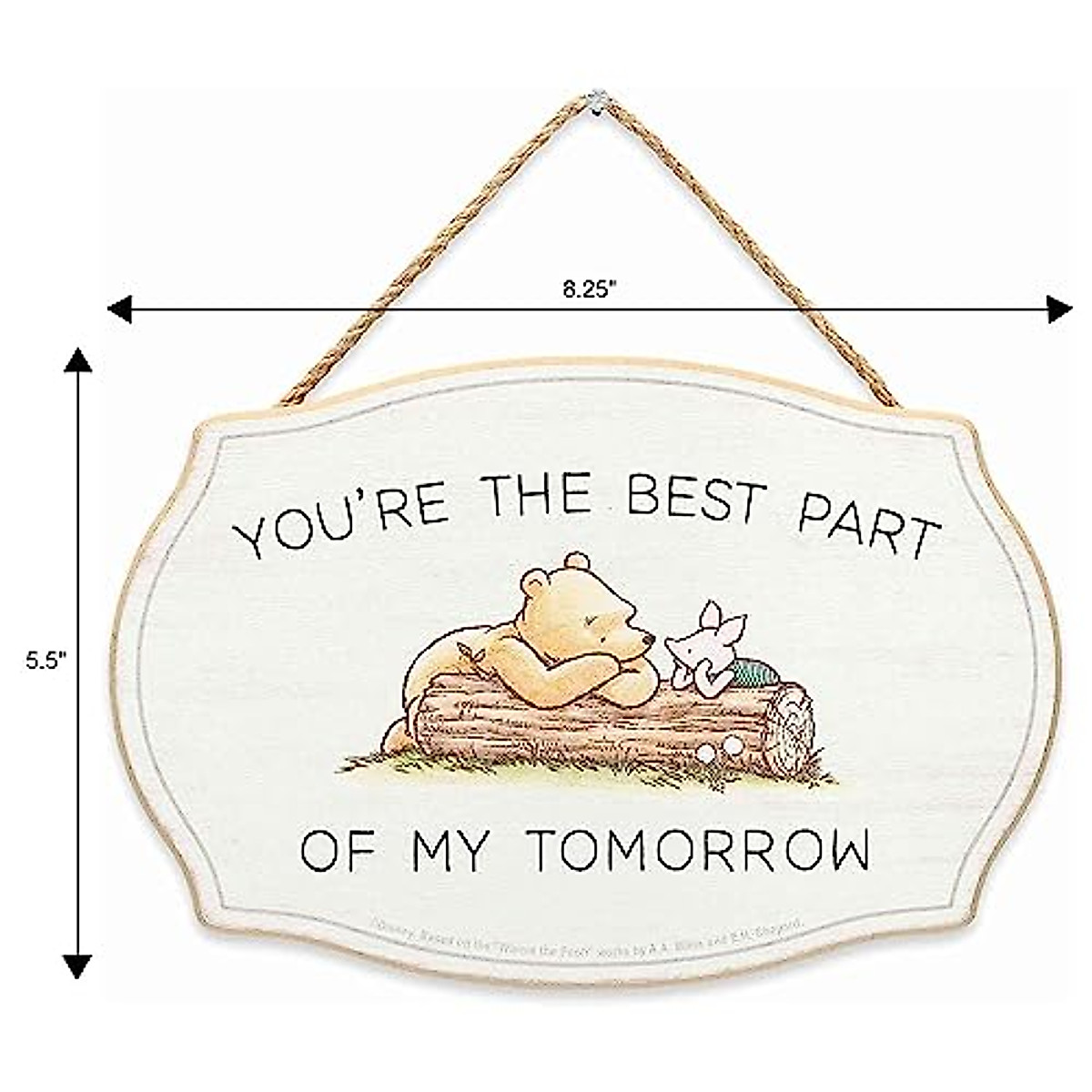 Disney Winnie the Pooh You're the Best Part Hanging Wood Wall Decor - Adorable Winnie the Pooh Sign for Home