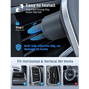 Hinyx MagSafe Car Mount-Strongest Magnet Power, Magnetic Phone Holder for Car Easily Install Air Vent Phone Mount for iPhone 15/14/13/12 Pro Max Mini Plus MagSafe Case & All Phones, with Metal Ring