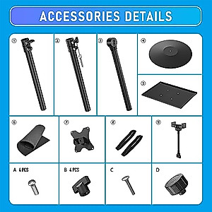 Facilife Projector Stand ,Laptop Floor Stand Adjustable Height 36.3 to 44.3 Inches, Projector Stand Adustable, Laptop Stand, Floor Stand for Home, Office (Only 1 Stand)