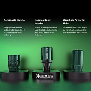 Tattoo Gun Kit, Wormhole Tattoo Kit Wireless Tattoo Machine Kit with Tattoo Gun 1,200 mAh Capacity Tattoo Power Supply Tattoo Pen Kit for Tattoo Beginners and Tattoo Artists TK531