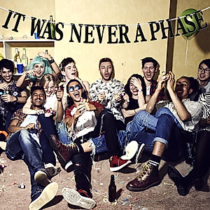 It Was Never a Phase Banner, Death to My Youth Bunting Sign, Funeral Birthday 30th 40th 50h 60th 70th 80th Birthday Party Decorations Supplies, Black Glitter