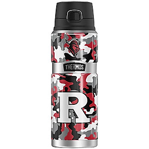 THERMOS Rutgers University OFFICIAL Camo STAINLESS KING Stainless Steel Drink Bottle, Vacuum insulated & Double Wall, 24oz