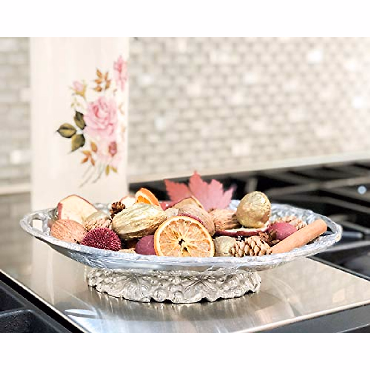 Arthur Court Designs Aluminum Grape Footed Side Dish Server 11 inch Long