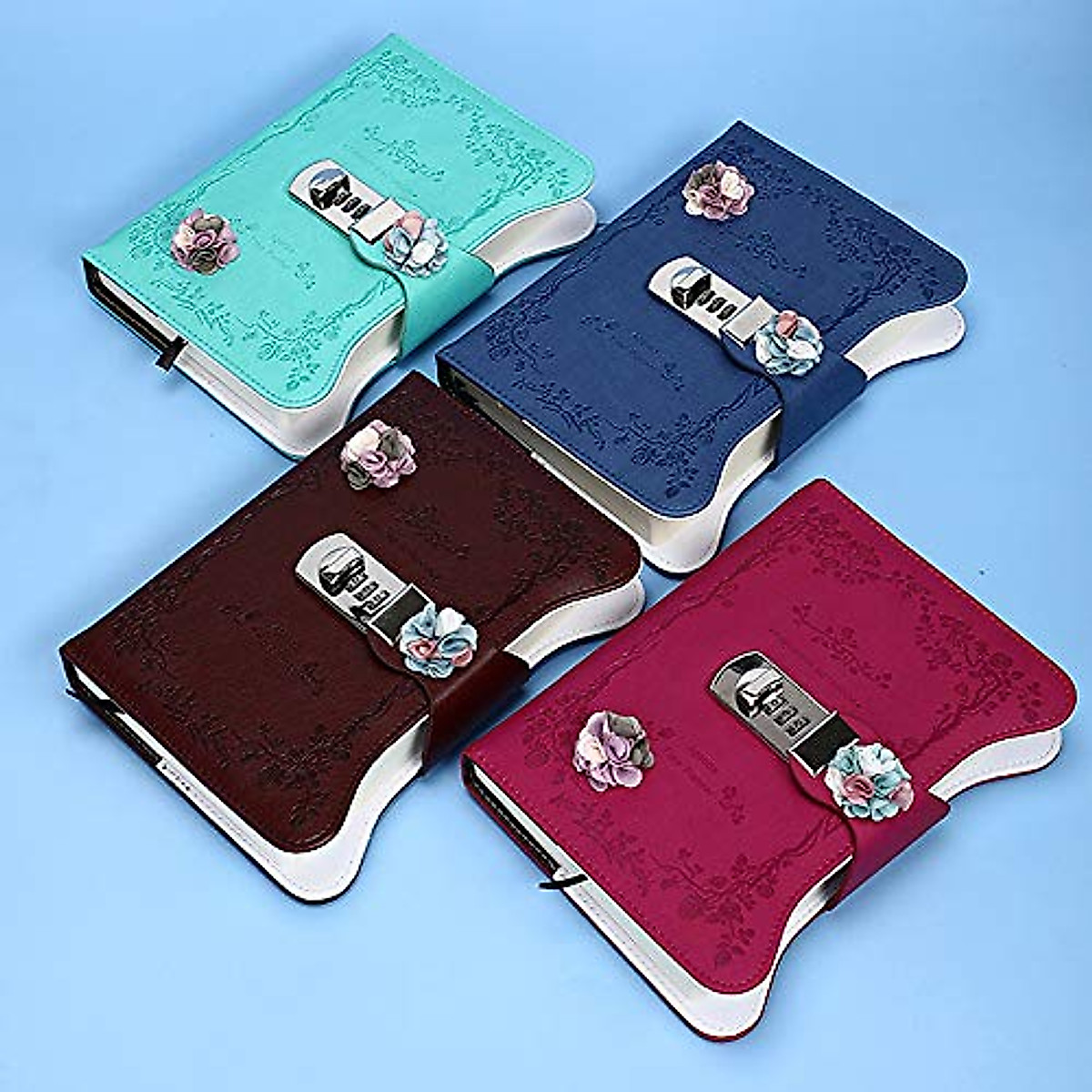 ADELA BOUTIQUE PU Leather Journal Digital Password Notebook Combination Lock Diary