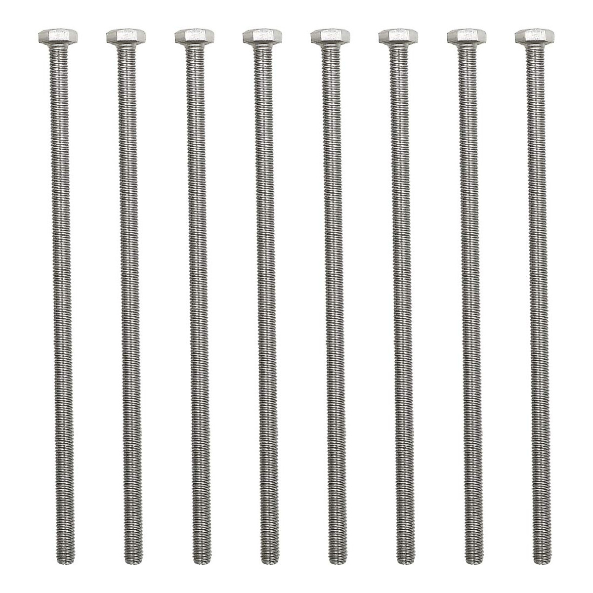 TOUHIA M6 x 150mm Hex Head Screws Bolts Fully Threaded Stainless Steel Screw Set - Pack of 8